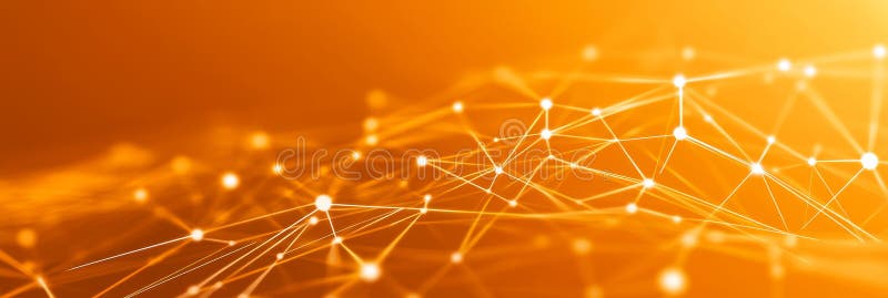 Abstract Orange Background, Futuristic Technology Concept with ...