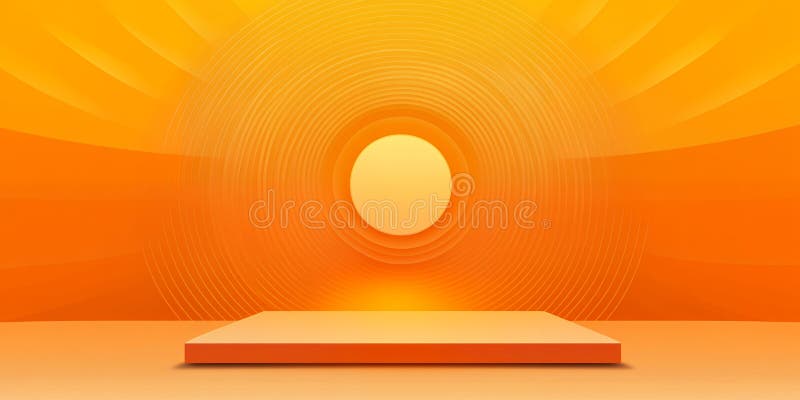 Abstract Orange Background with Platform Product Display Showcase ...