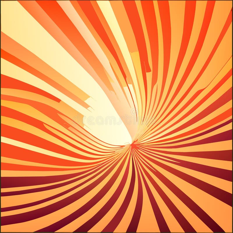 Abstract Orange Background with Radial Rays. Vector Illustration for ...
