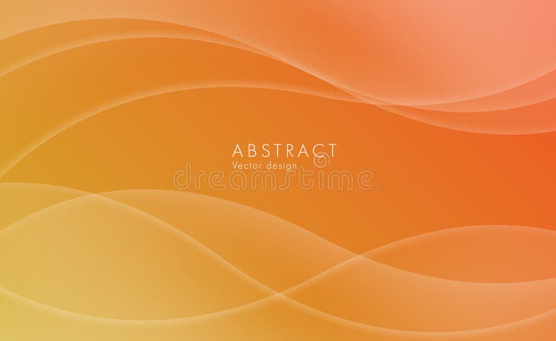 Abstract Orange Background, Random Waves Forming Trensparent Shapes ...
