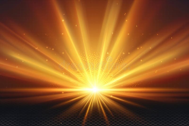 Abstract Orange Background with Rays and Light Effects Stock ...
