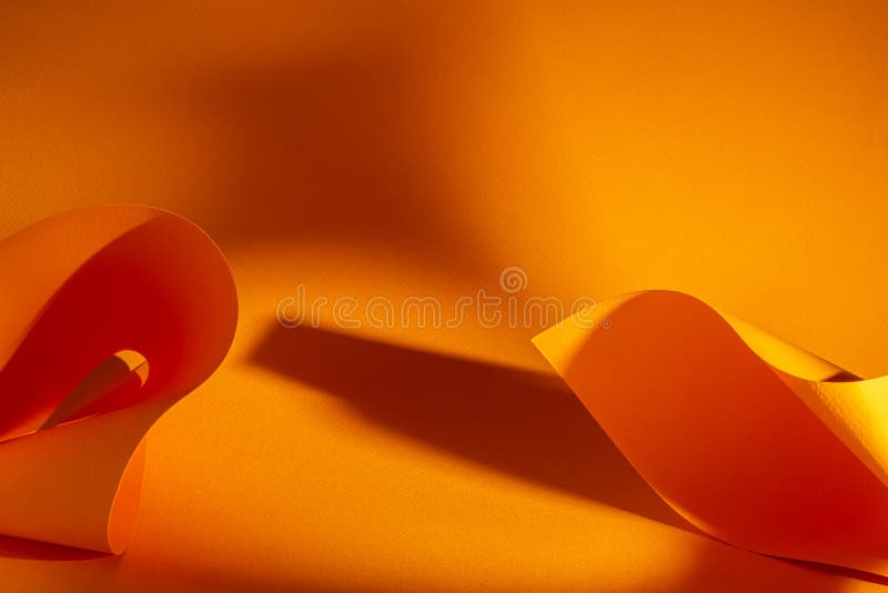 Abstract Orange Background with Shadows and Paper Installations. Shadow ...