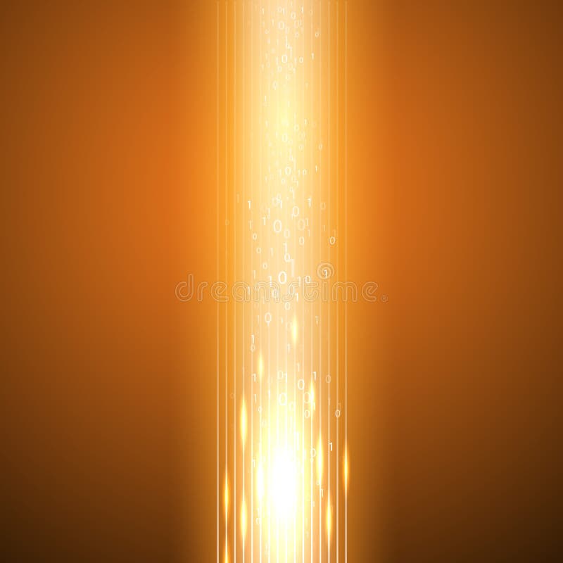 Orange Background with Stream of Binary Code Stock Vector ...