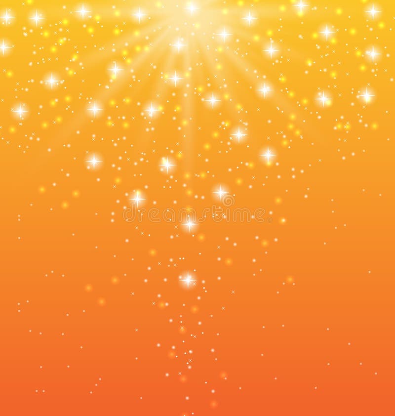 Abstract Orange Background with Sun Light Rays Stock Vector ...