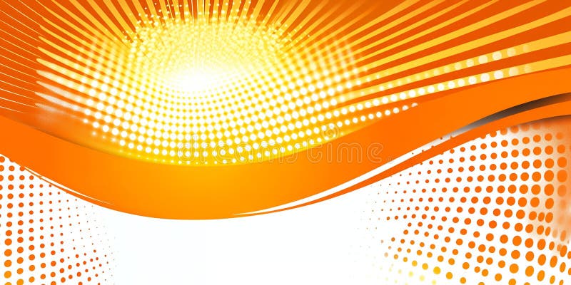 Abstract Orange Background with Waves Dots and Rays Dynamic Energy ...