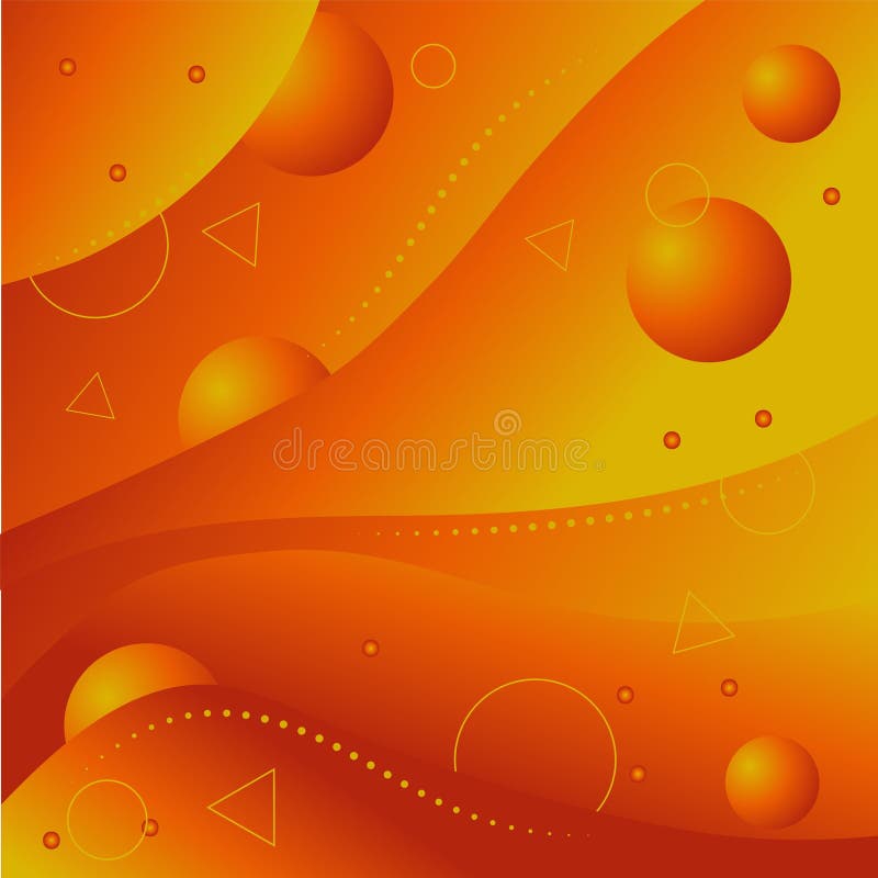 Abstract Orange Background with Gradient and Geometric Shapes, Wave, 3D ...