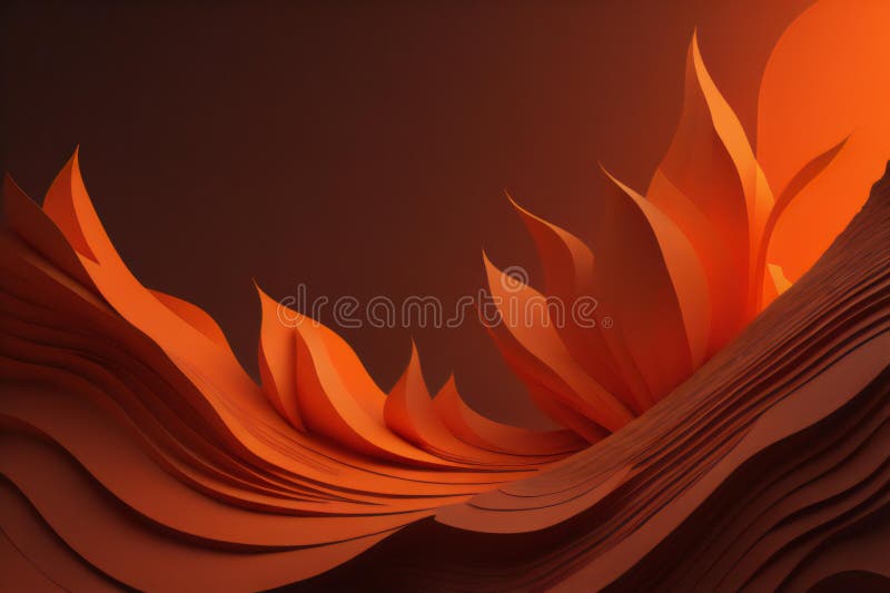 Abstract Orange Background with Wavy Lines. Ai Generated Stock ...