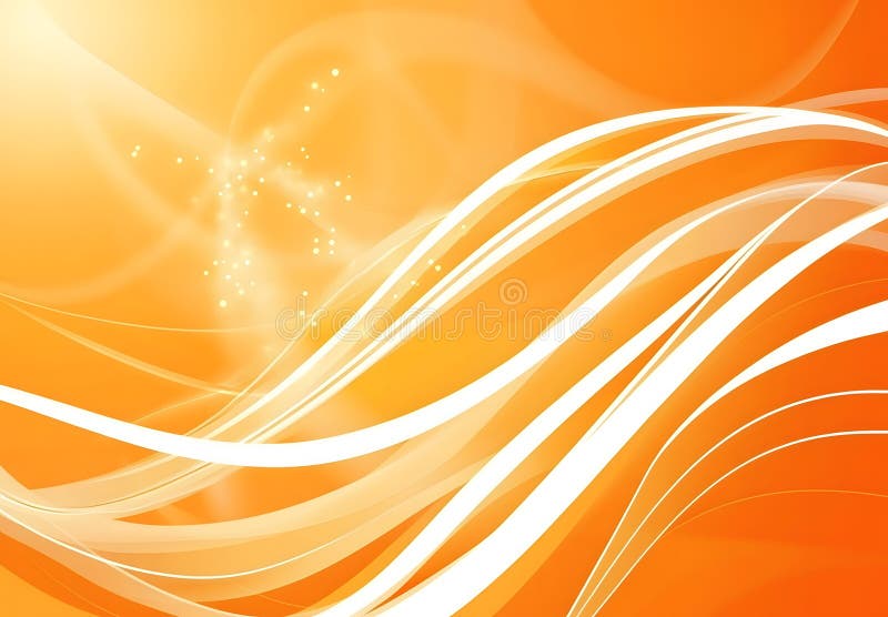 Abstract Orange Background with White Wavy Lines Stock Illustration ...