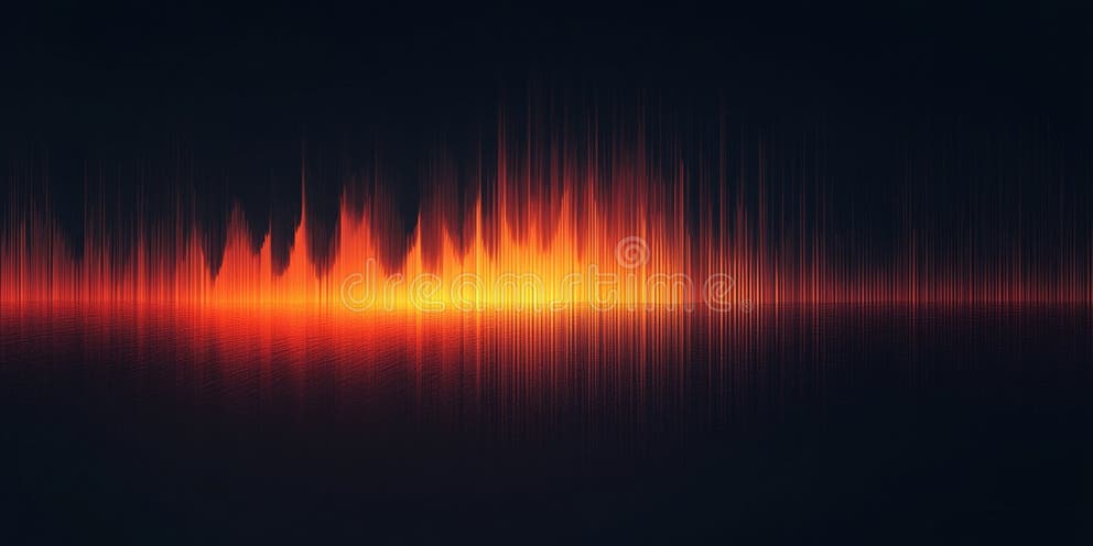 Abstract Orange and Black Audio Waveform Visualization Digital Sound ...