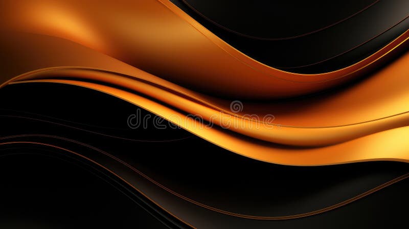 Abstract Orange, Black and Gold Background with Waves Stock Photo ...