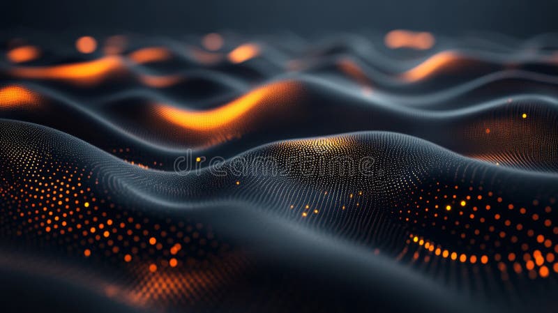 Abstract Orange and Black Particle Wave Background Stock Illustration ...