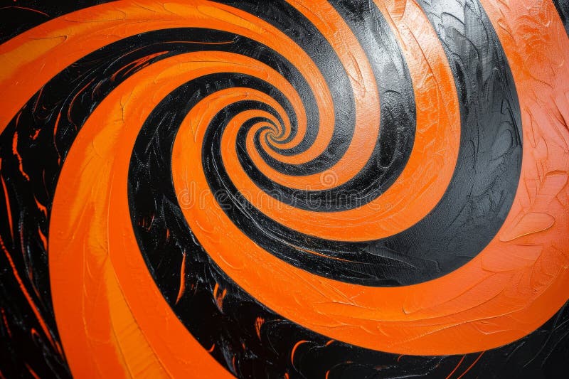 Abstract Orange and Black Swirl Pattern Stock Illustration ...