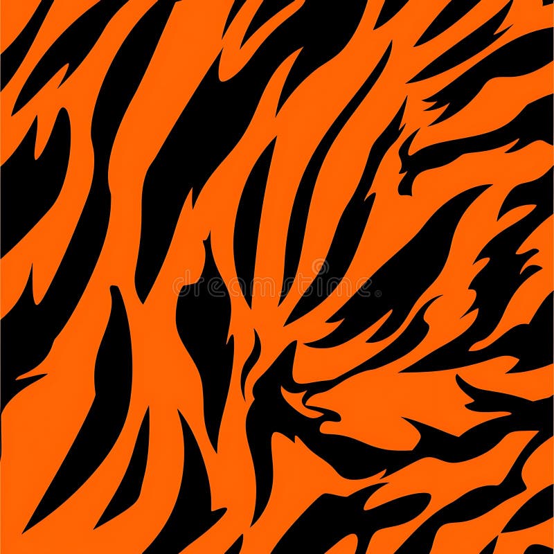 Abstract Orange and Black Tiger Stripe Pattern Bold Graphic Design ...