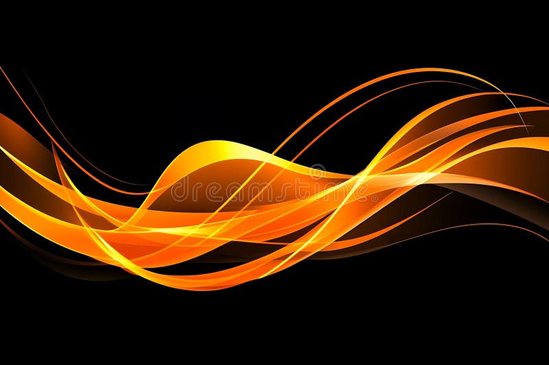 Abstract Orange and Black Wave Design Background Graphic Illustration ...