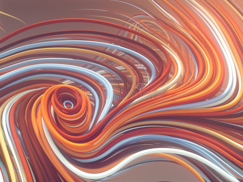 Interlacing Colored Curves. Computer Generated Geometric Pattern. 3D ...