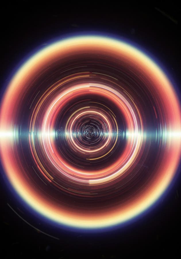 Abstract Orange and Blue Glowing Circle Pattern Stock Illustration ...