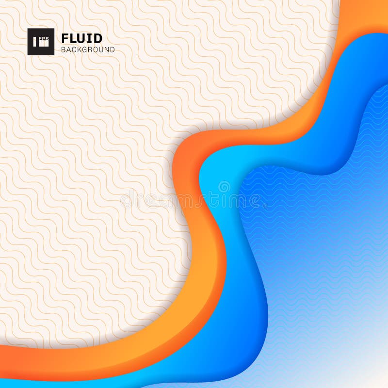 Abstract Orange And Blue Gradient Curve Form And Wave Pattern On White ...