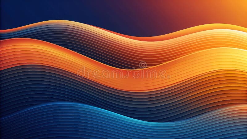 Abstract Orange and Blue Layered Wave Pattern Design for Modern Digital ...