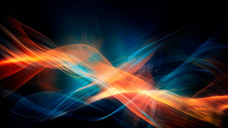 Abstract Orange and Blue Light Effects in an Illustration. Generative ...