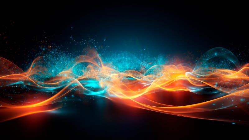 Abstract Orange and Blue Light Effects in an Illustration. Generative ...