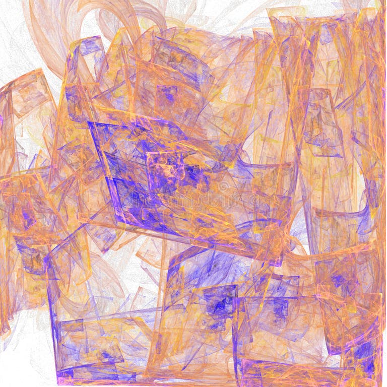 Abstract Orange Blue Linear Geometric Pattern No Background, Isolated ...