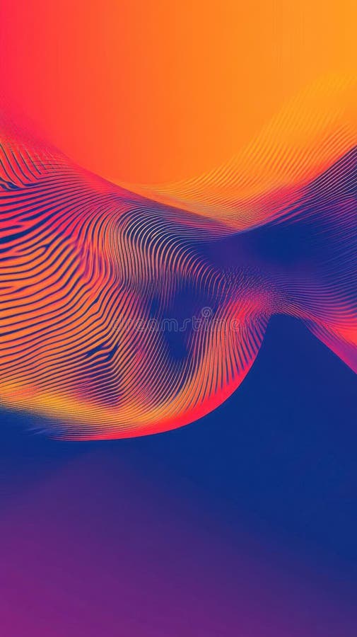 Abstract Orange and Blue Lines with a Wave Effect, Gradient Background ...