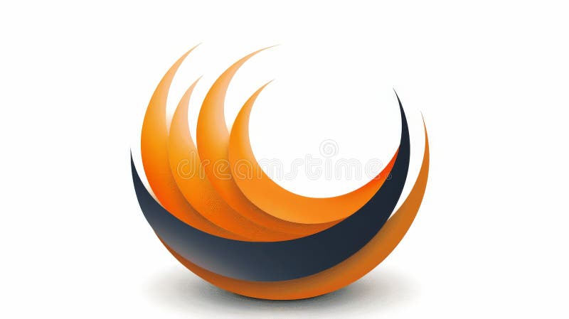 Abstract Orange and Blue Logo Design.Vibrant Fusion Stock Illustration ...
