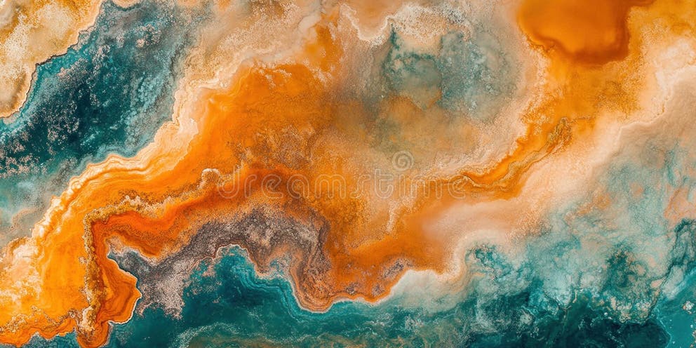 Abstract Orange Blue Marble Texture Background Stock Image - Image of ...