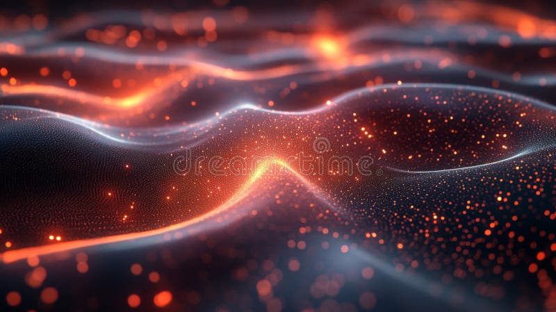 Abstract Orange and Blue Particle Wave Background Stock Illustration ...