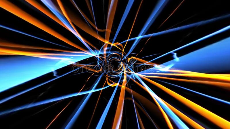 Abstract Orange Blue Pink Neon Light Tunnel Loop Background Stock ...