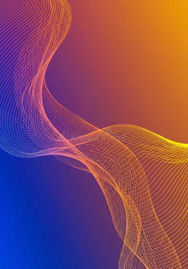 Abstract Orange and Blue Wave Background Design Stock Illustration ...