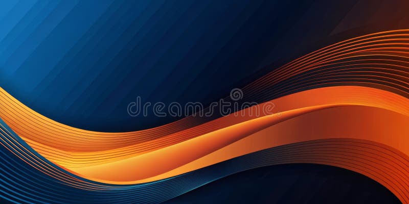Abstract Orange and Blue Wave Design Dynamic Curves and Lines for ...