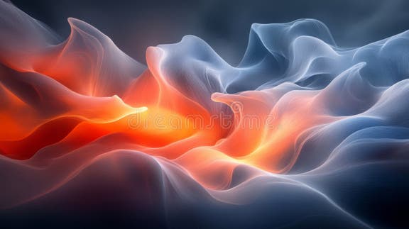 Abstract Orange and Blue Wave Pattern Design Stock Illustration ...