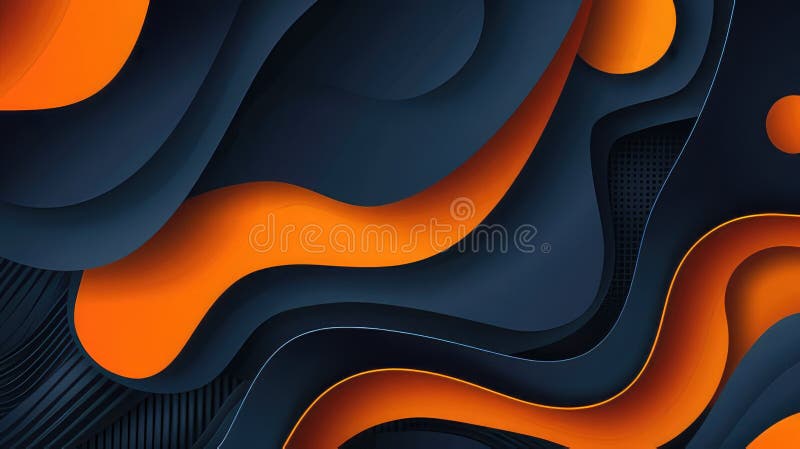 Abstract Orange Blue Wave Web Background Stock Illustration ...