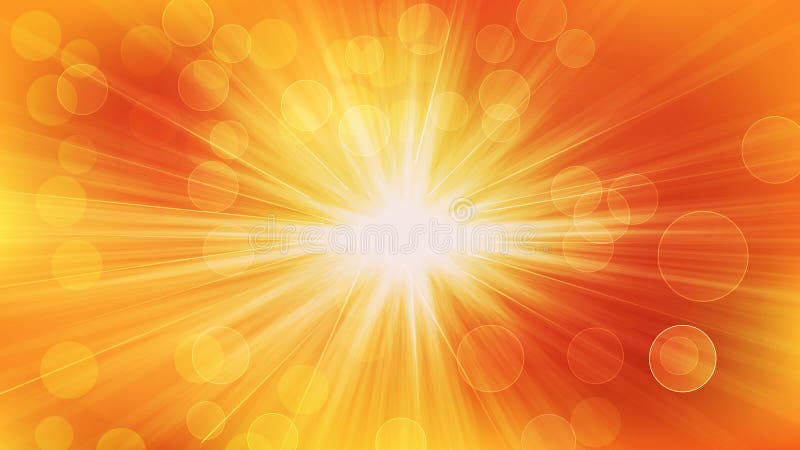 Abstract Orange Bokeh Lights Background with Rays Vector Graphic Stock ...