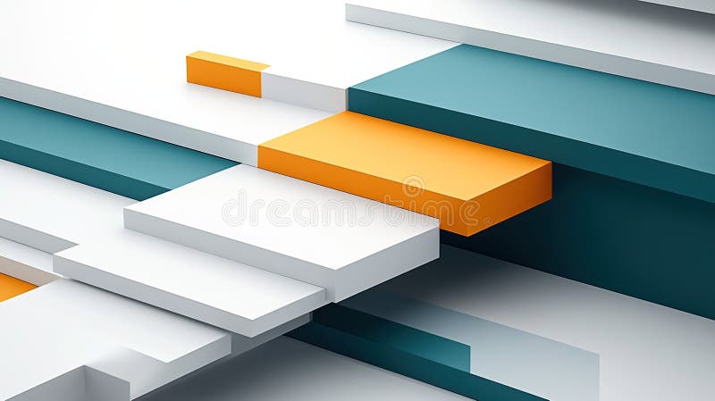 Abstract Orange Bridge Steps Teal Background Design Stock Photo - Image ...