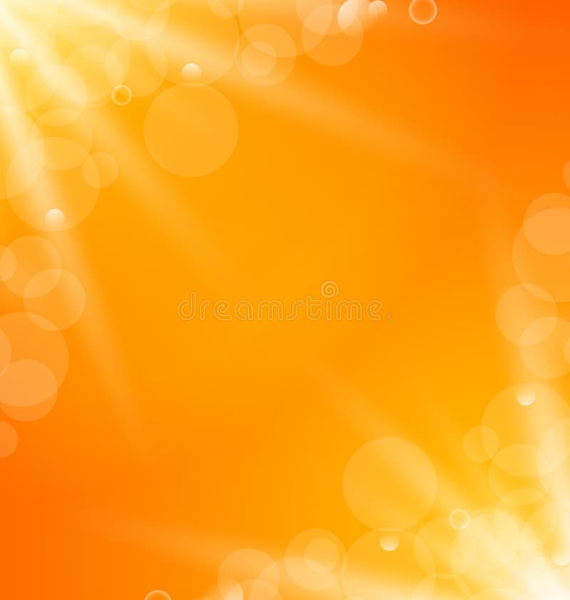 Abstract Orange Background with Sun Light Rays Stock Vector ...