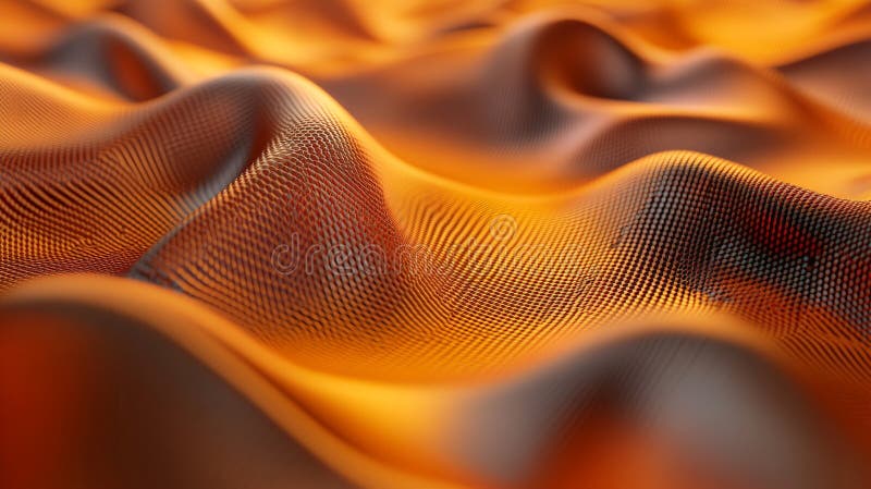 Abstract Orange and Brown Wavy Textile with Mesh Texture Detail Stock ...