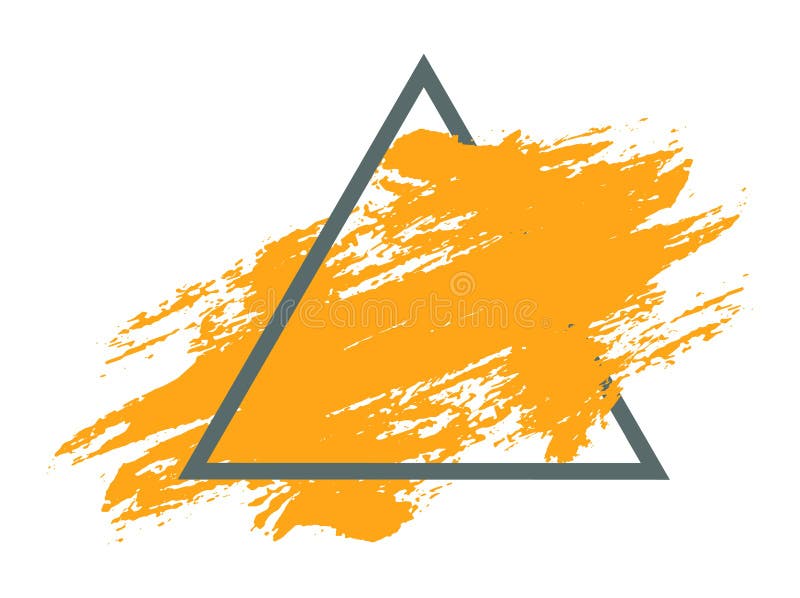 Abstract Orange Brush Stroke in Triangular Frame. Modern Art and ...
