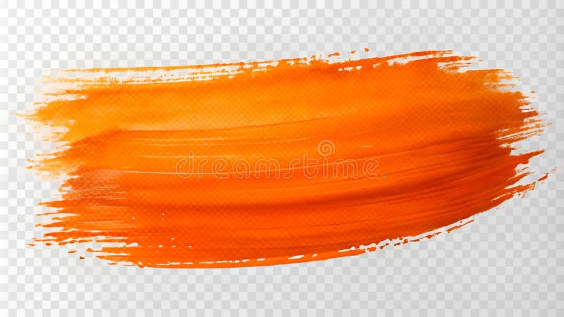 Abstract Orange Brushstroke on Transparent Background: a Splash of ...
