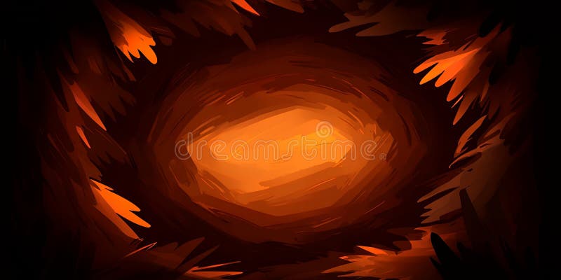 Abstract Orange Cave Background Dark Warm Glowing Interior Stock ...