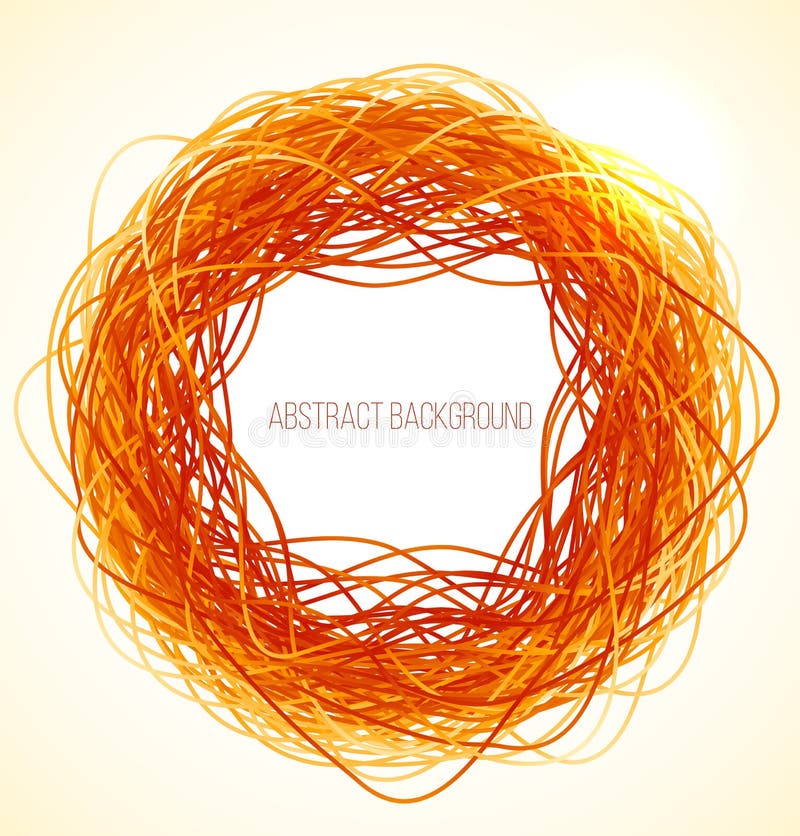 Abstract Orange Circle Background with Lines Stock Vector ...