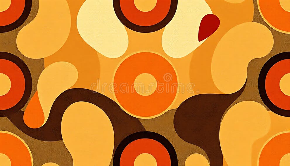 Abstract Orange Circles Pattern, Retro Design and Vibrant Background ...