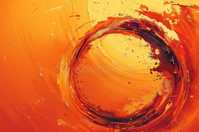 Abstract Orange Circular Design with Splashes. Generative AI. Stock ...