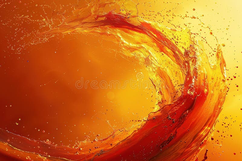 Abstract Orange Circular Design with Splashes. Generative AI. Stock ...
