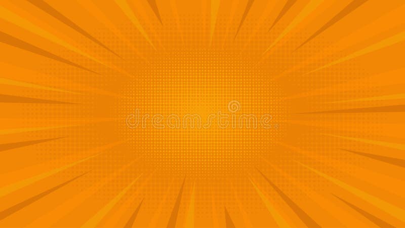 Abstract Orange Color Comic Background with Pop Art Style and Halftone ...