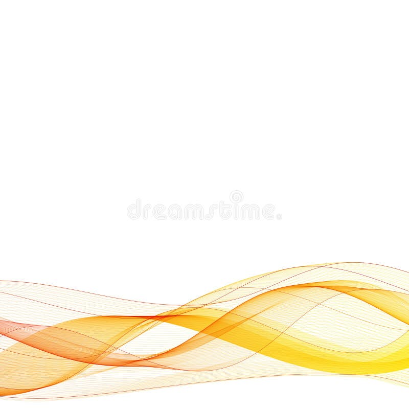 Abstract Orange Color Wave Design Element. Abstract Smooth Color Wavy ...