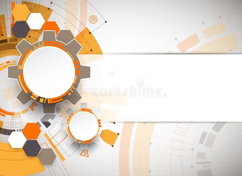 Abstract Orange Colored Technological Background with Various Te Stock ...
