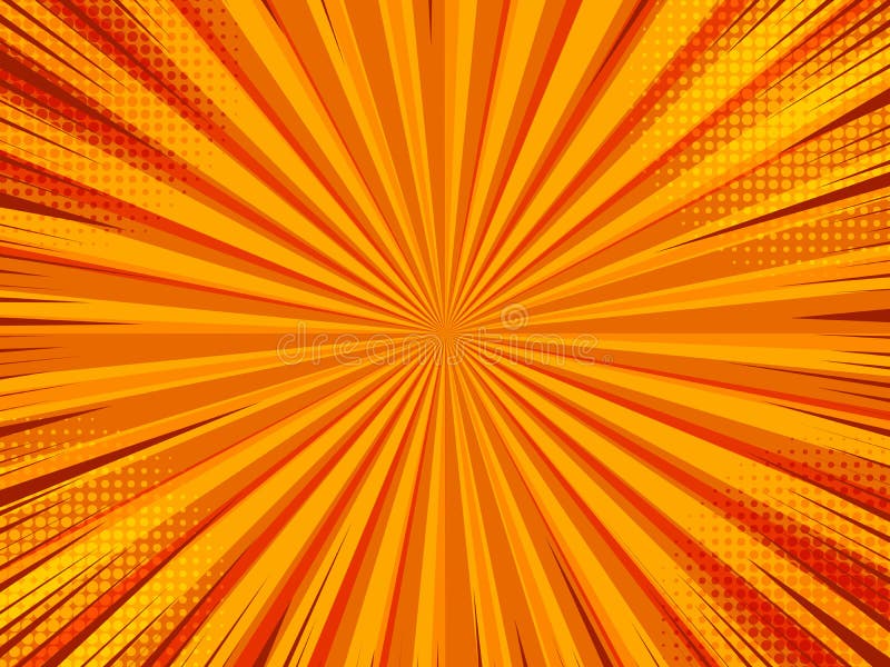 Abstract Orange Comic Background Stock Vector - Illustration of beam ...