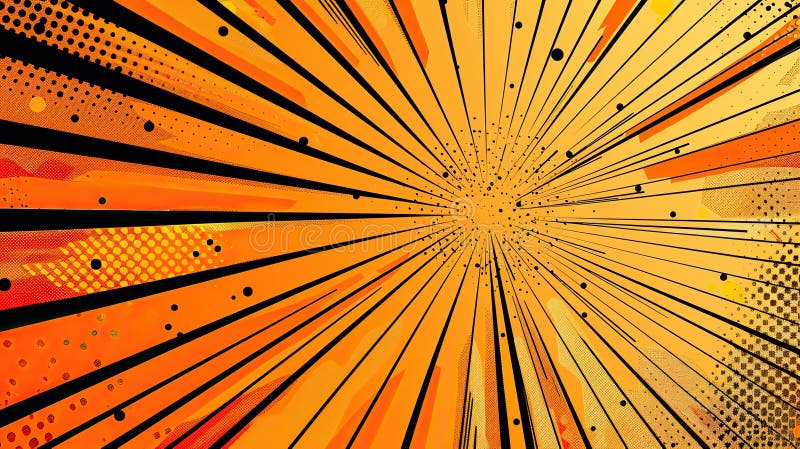 Abstract Orange Comic Cartoon Style Halftone Zoom Stock Illustration ...